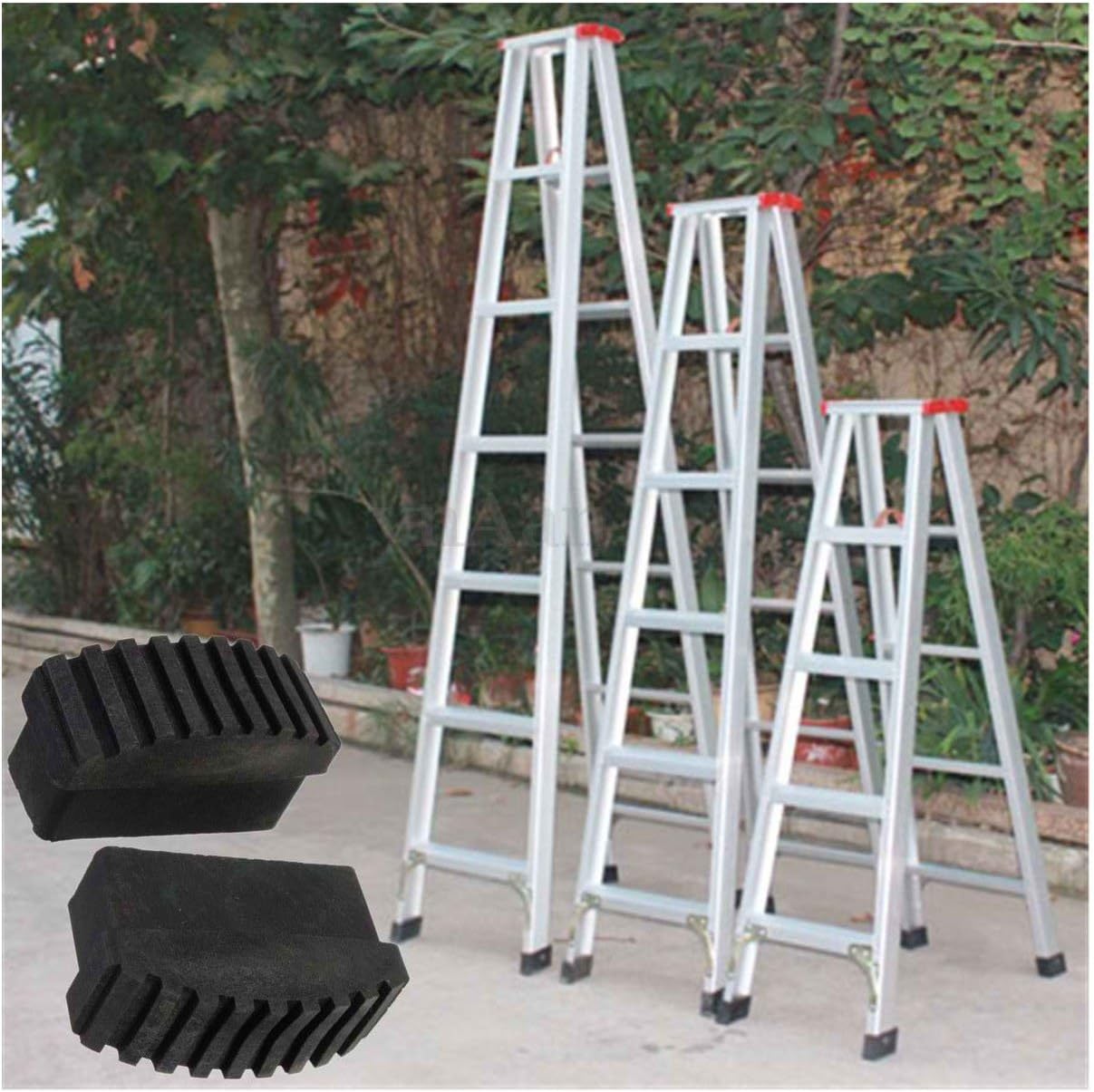 1 Pair Rubber Non Slip Replacement Step Ladder Feet Foot Cover Cushion ...
