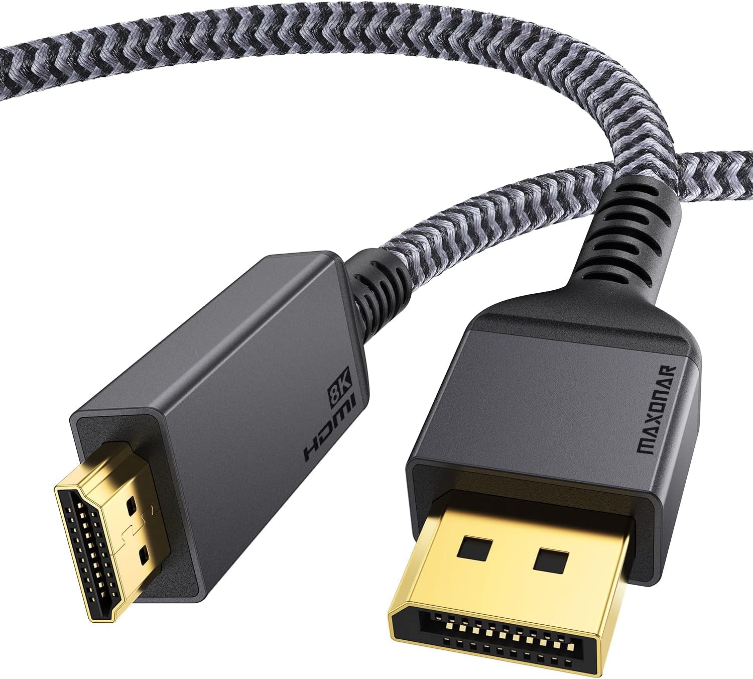 Amazon.com: Maxonar 8K DisplayPort 1.4 to HDMI 2.1 Cable, 6.6FT ...