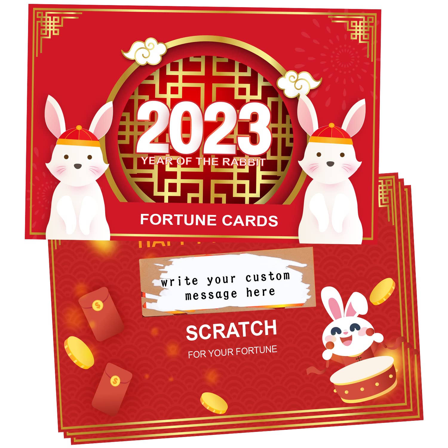 Buy 24PCS DIY Chinese New Year Scratch Off Fortune Cards 2023 Year of ...