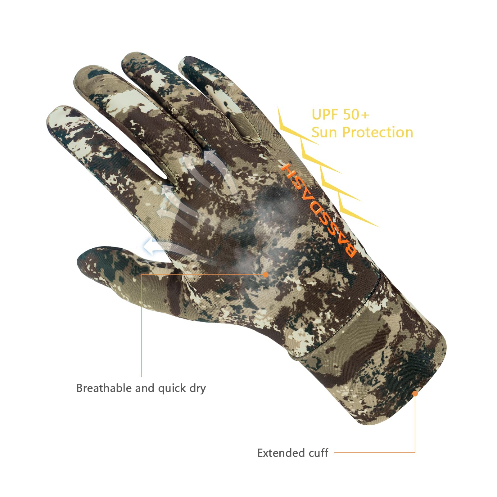 Snapklik.com : Mens Camo Hunting Gloves UPF 50+ Lightweight Touchscreen ...