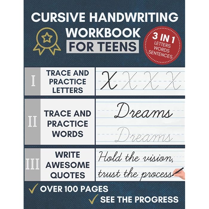 Buy Cursive Handwriting Workbook for Teens: Learning Cursive with ...