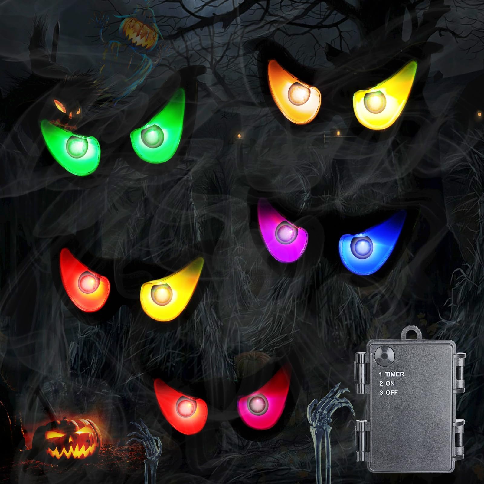 Halloween Decorations, Flashing Peeping Eyes, Spooky Animated LED Eyes ...