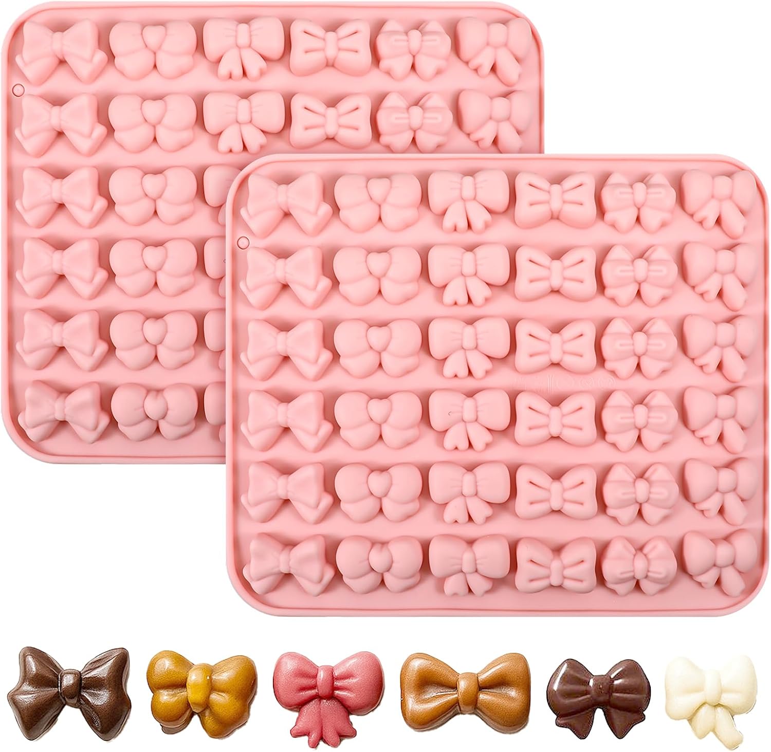 Amazon.com: 2PCS Silicone Mini Bow Molds, 36-Cavity Bow Chocolate ...