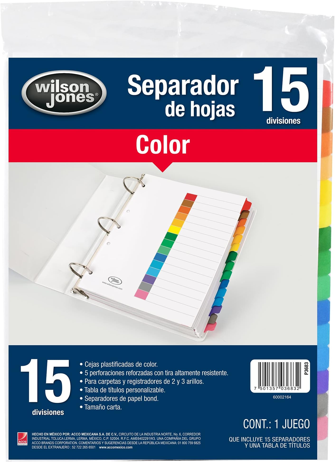 Avery 11903 Separador Plástico Multicolor con Bolsa Láser/Inkjet 8 ...