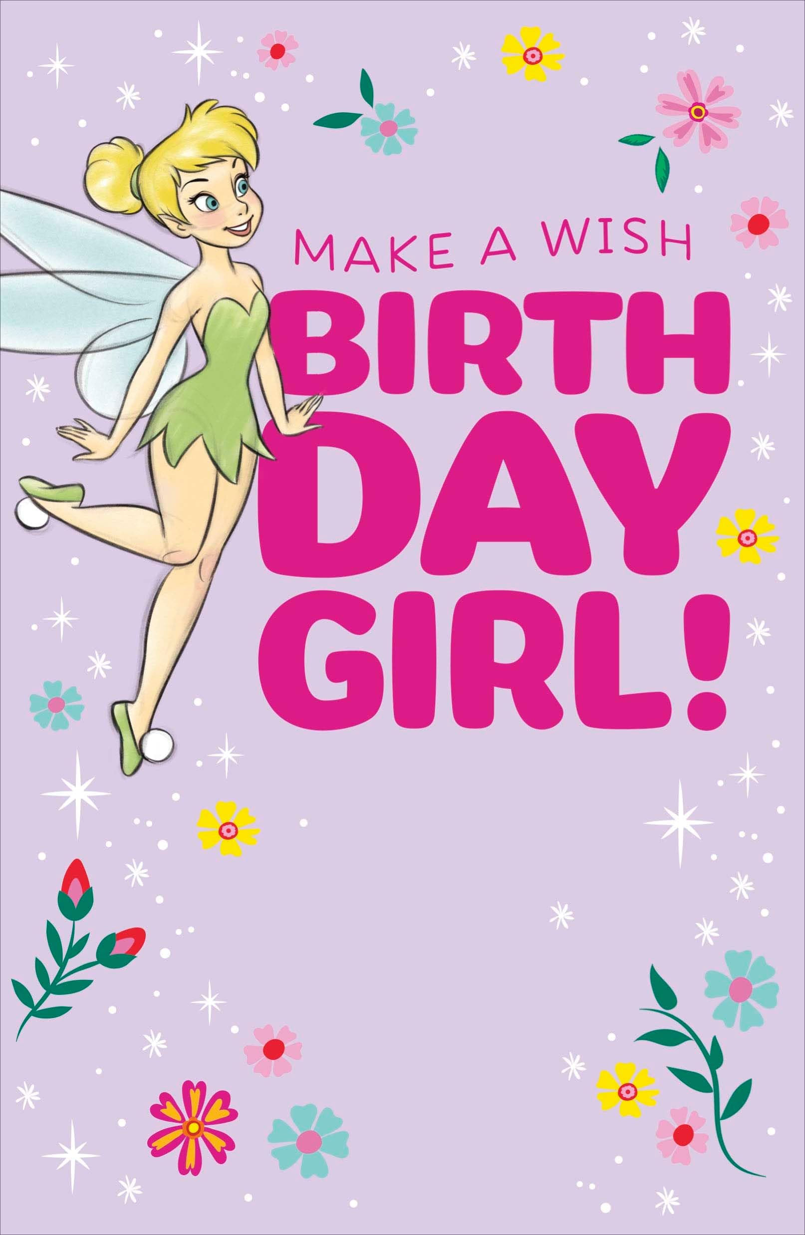 Disney Tinkerbell Birthday Greetings Card for Girls Unique Tinker Bell ...