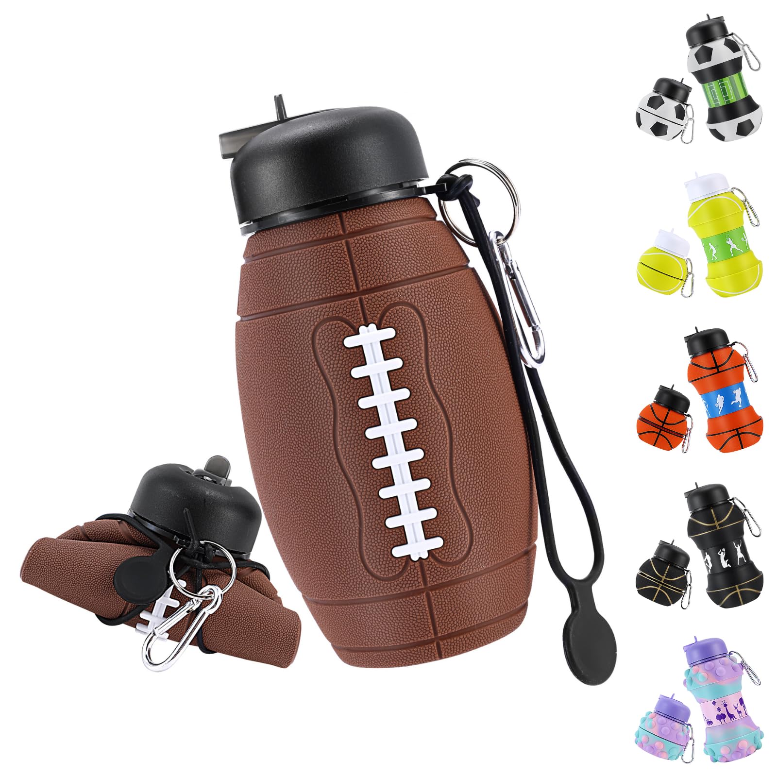 Amazon.com: ZMARKRAFT Kids Sports Collapsible Water Bottle | Ball ...