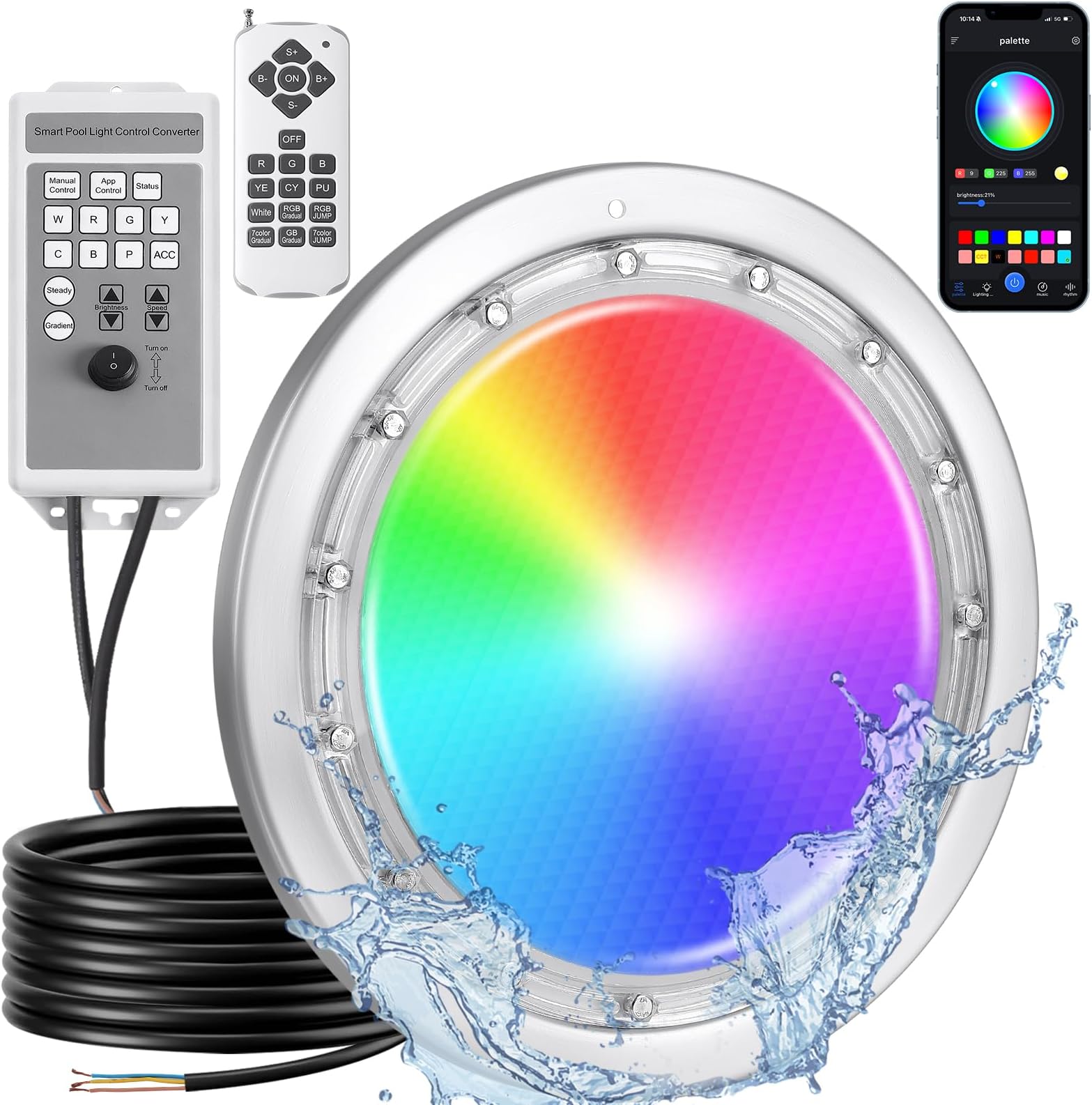 Amazon.com: Pool Lights for Inground Pool, 1.5 Inch LED RGBW Multicolor ...
