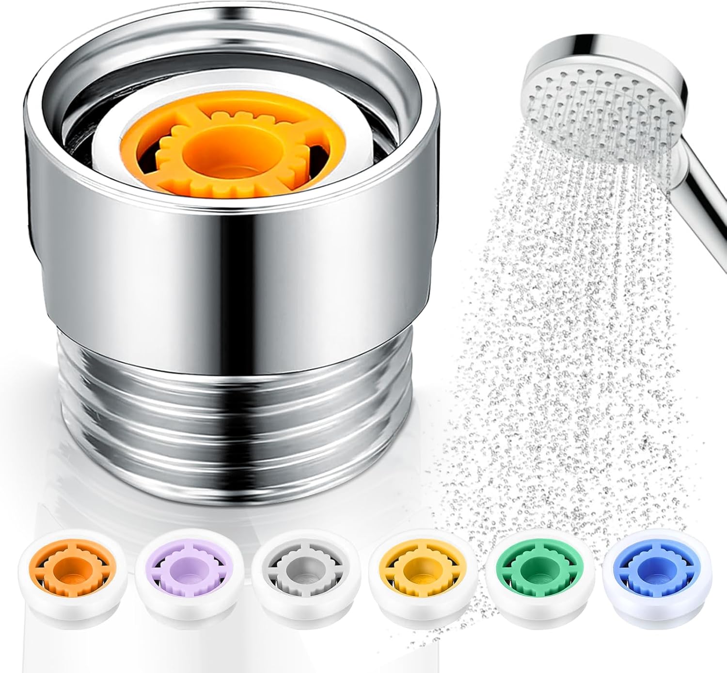 Shower Flow Reducer Limiter Set, 7 Pcs Shower Head Flow Restrictor ...