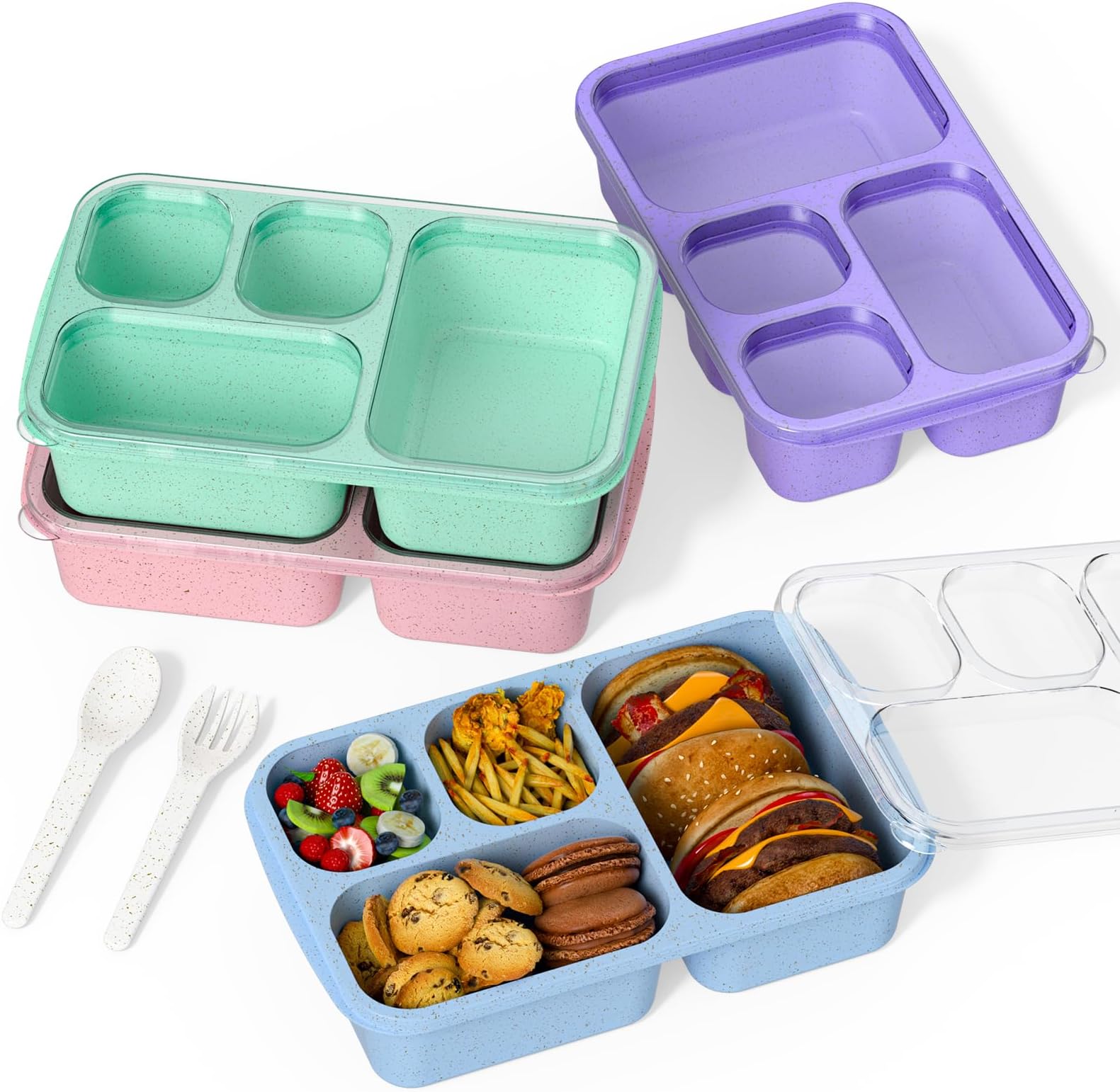 Amazon.com: Set of 4 - Microwave Food Storage Containers, Meal Prep Box ...