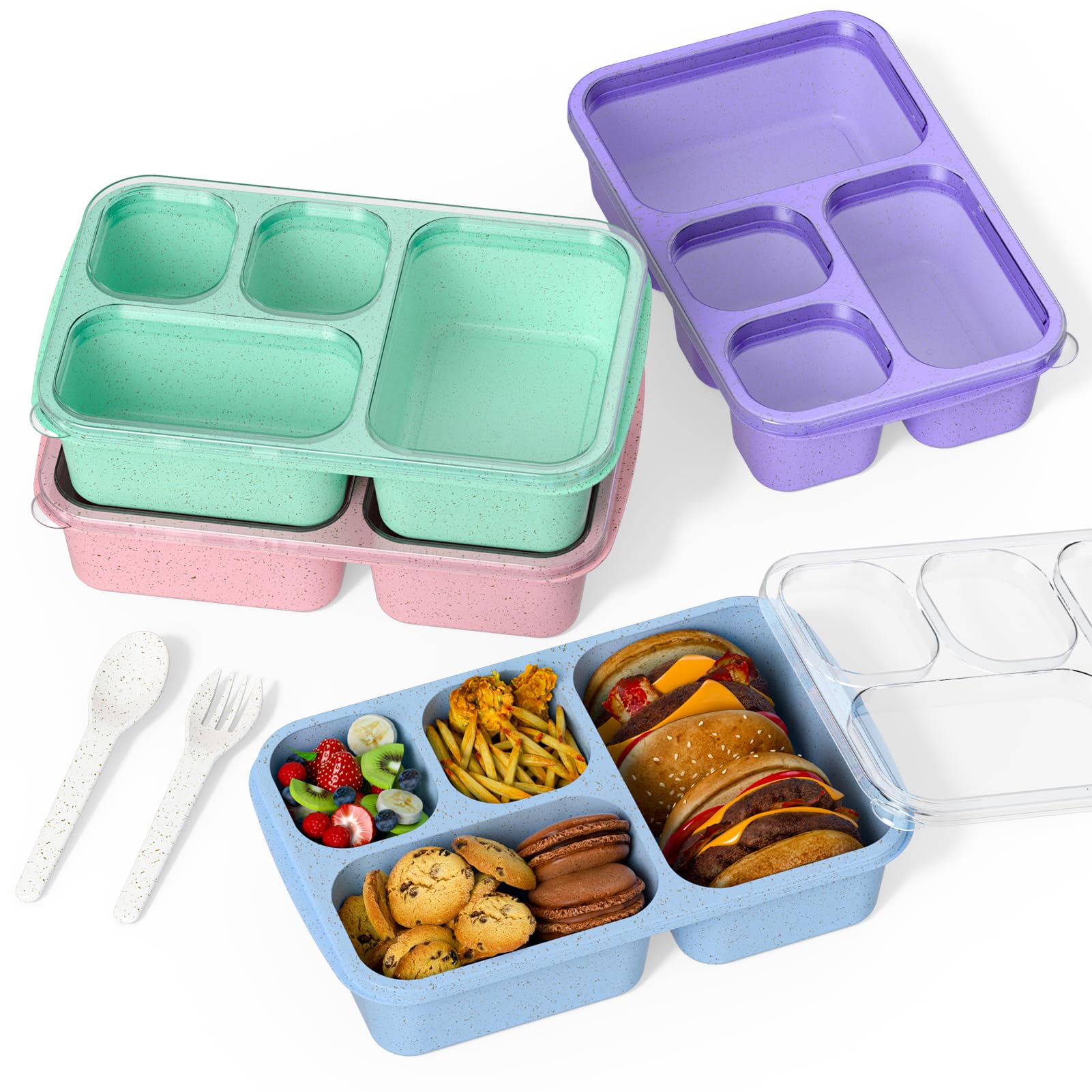 Amazon.com: Bento Box for Adults and Snack Containers Set of 4 ...
