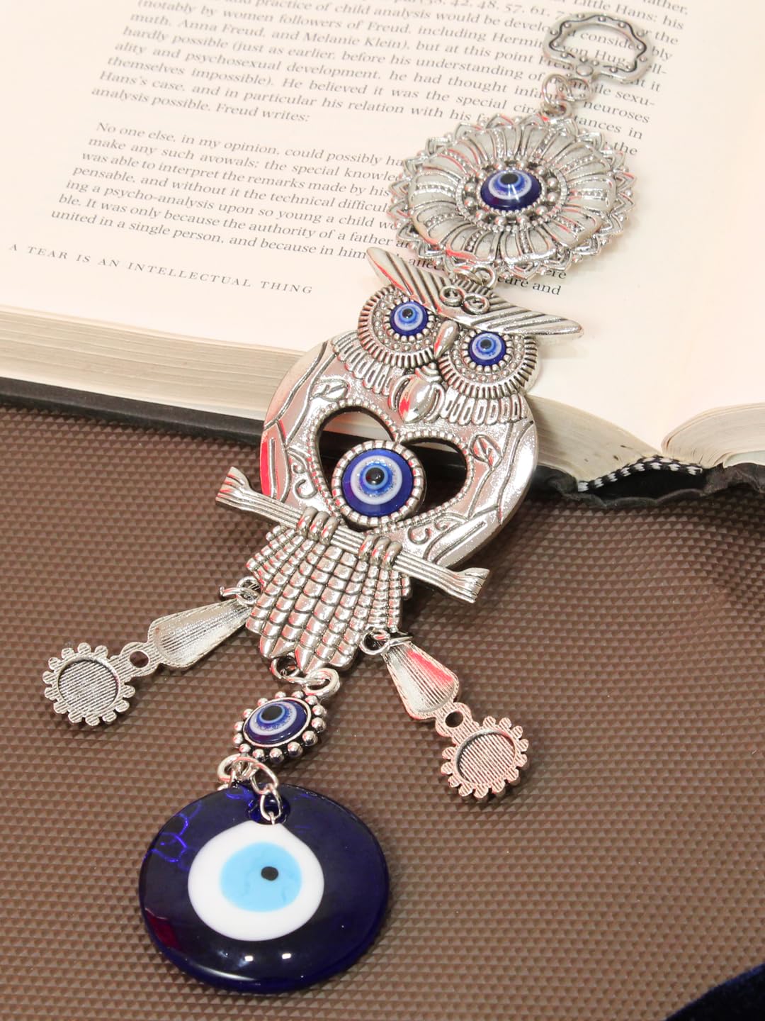 Buy TIED RIBBONS Metal Decorative Blue Evil Eye Owl Wall Feng Shui ...