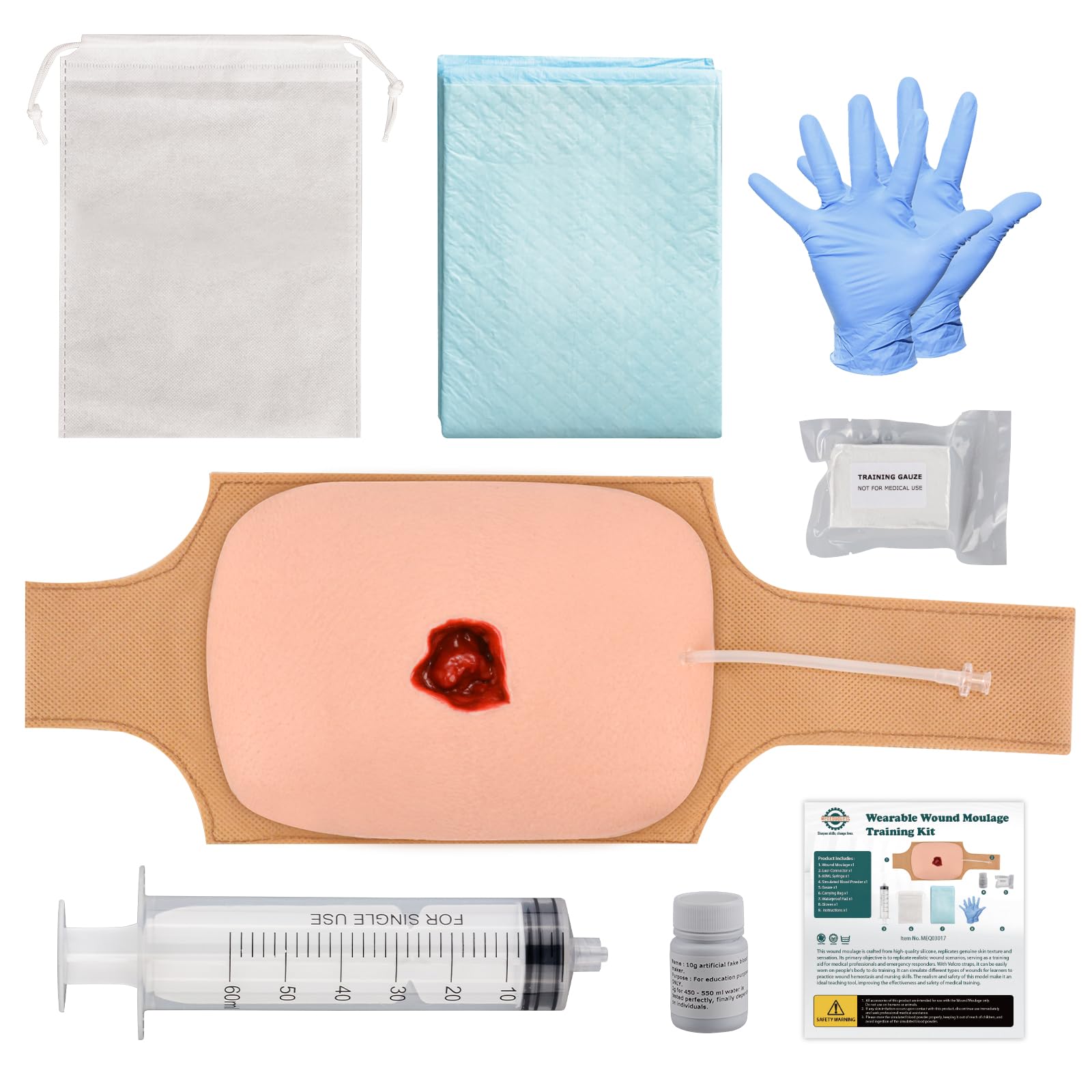 MedEduQuest Wound Packing Trainer Kit, Stop The Bleed Kit for ...