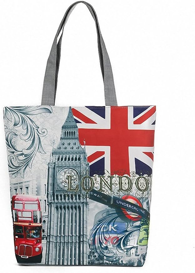 Amazon.com: London British Flag Women's Large Cotton Canvas Tote Bag ...