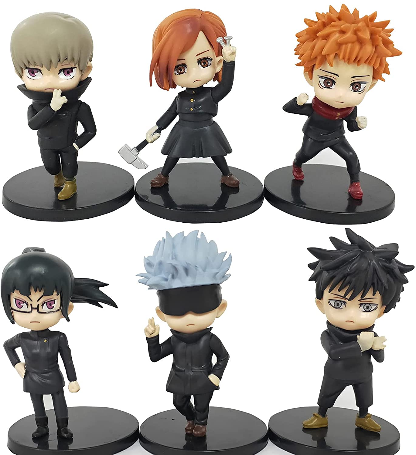 Buy 6pcs Jujutsu Kaisen Figure Set Gojo Satoru Itadori Yuuji Figure ...