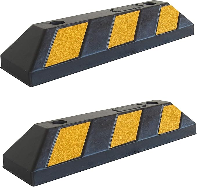 2PCS Rubber Wheel Stops Parking Guide Wheel Driveway Stopper 550mm ...
