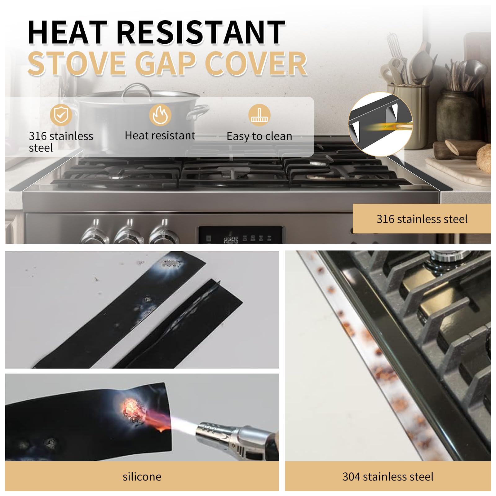 Snapklik.com : MOFINO Stove Gap Covers 316 Stainless Steel,Stove Gap ...