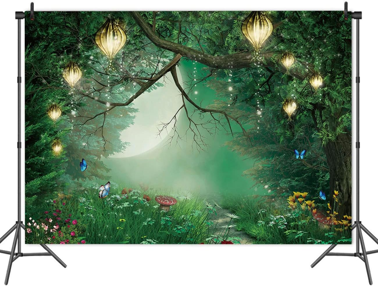 Amazon.com : Yieldeer Enchanted Forest Photo Backdrop Butterfly Wall ...
