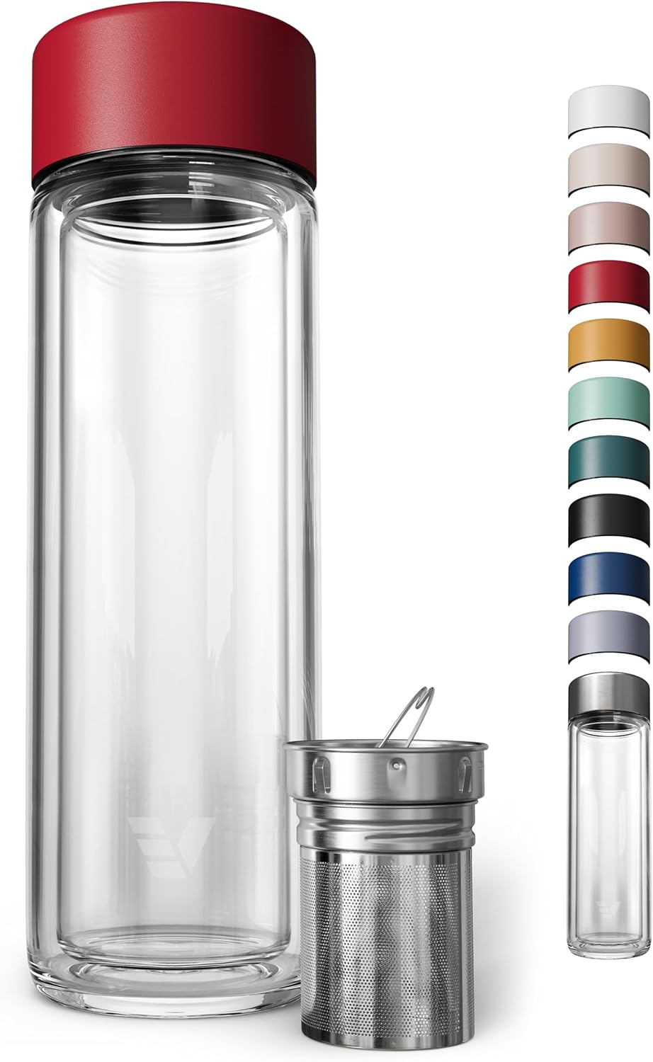 Amazon.com: EVER VESSEL Glass Multi Tea Infuser Bottle 14oz - Double ...