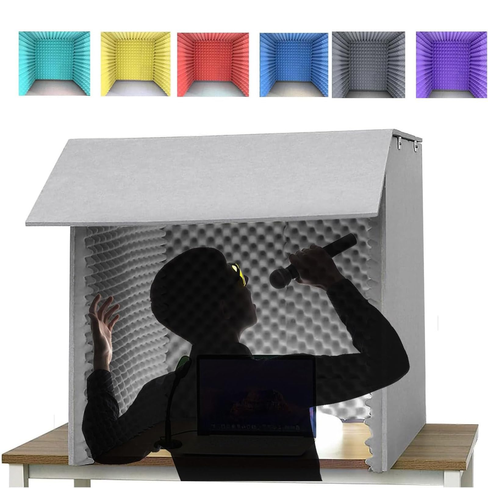 Amazon.com - Desktop Soundproof Cover, Portable Recording Booth, Self ...