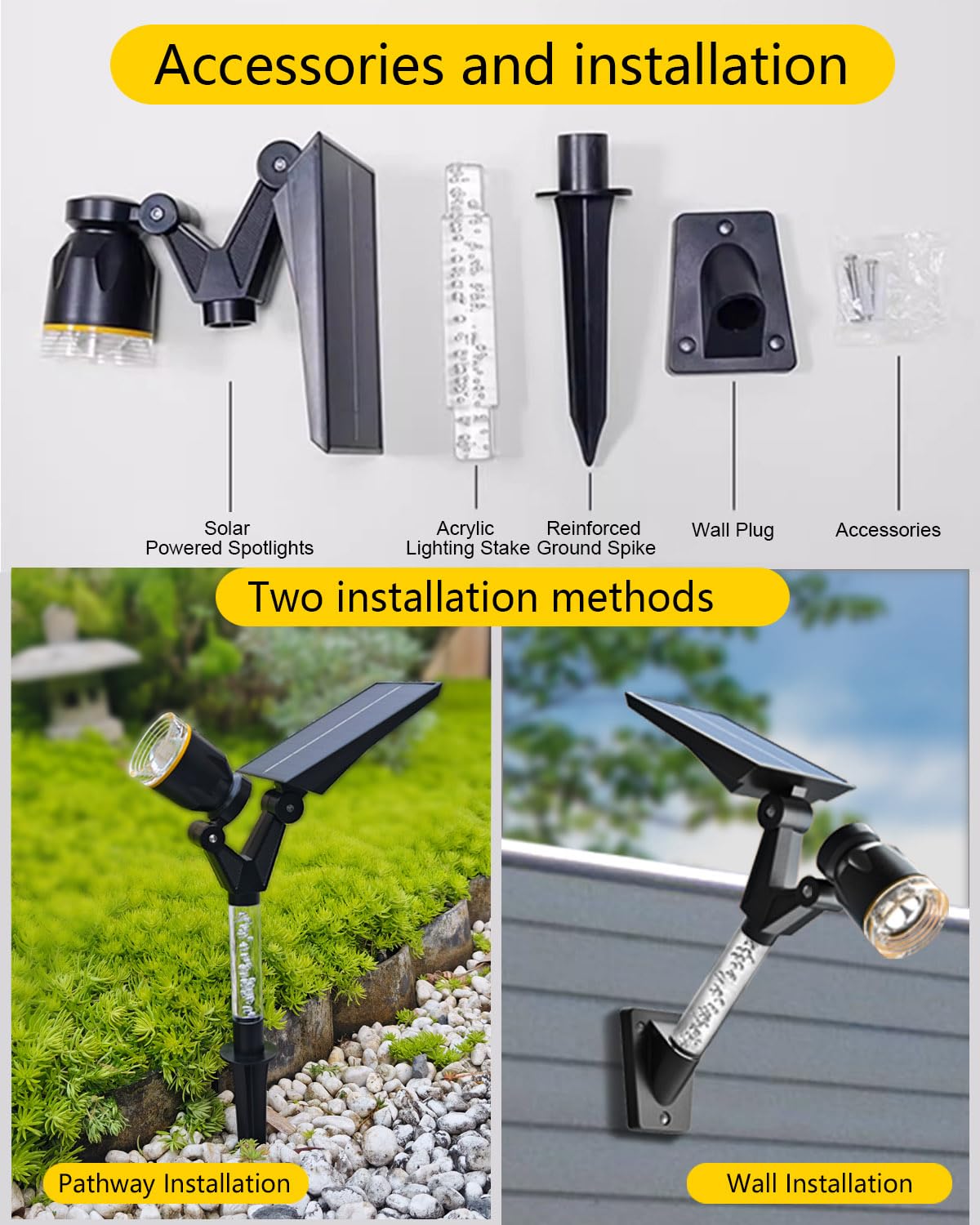 All Night Solar Lights Blueyang Solar Spot Lights Outdoor - 4 Pack, 180 ...
