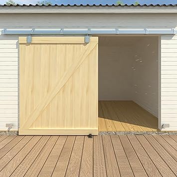 Amazon.com: SongYung 10FT Box Rail Exterior Barn Door Hardware Kit ...