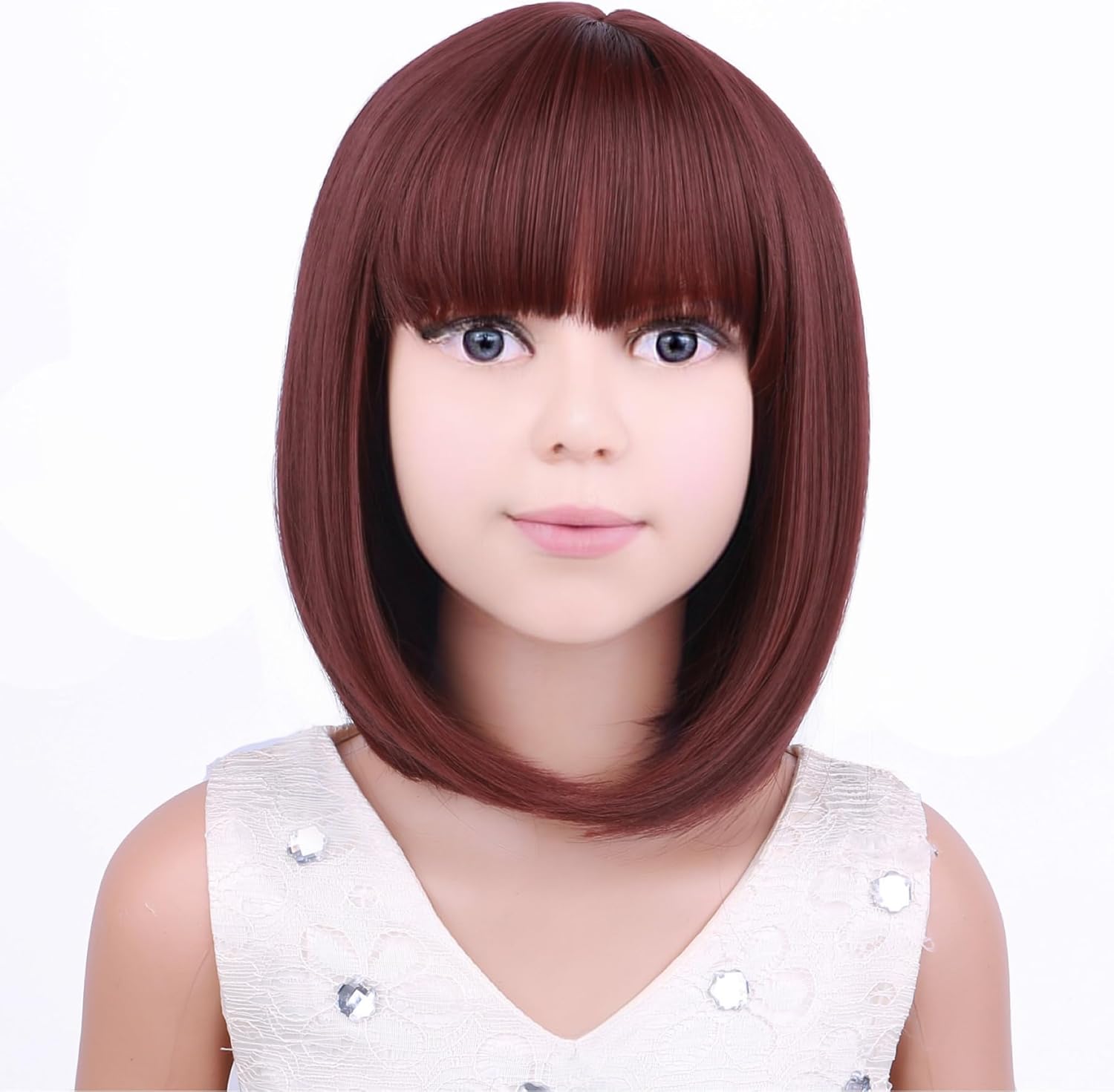 Amazon.com: PATTNIUM Kids Brown Wig Child Brown Bob Wig Short Brown Bob ...