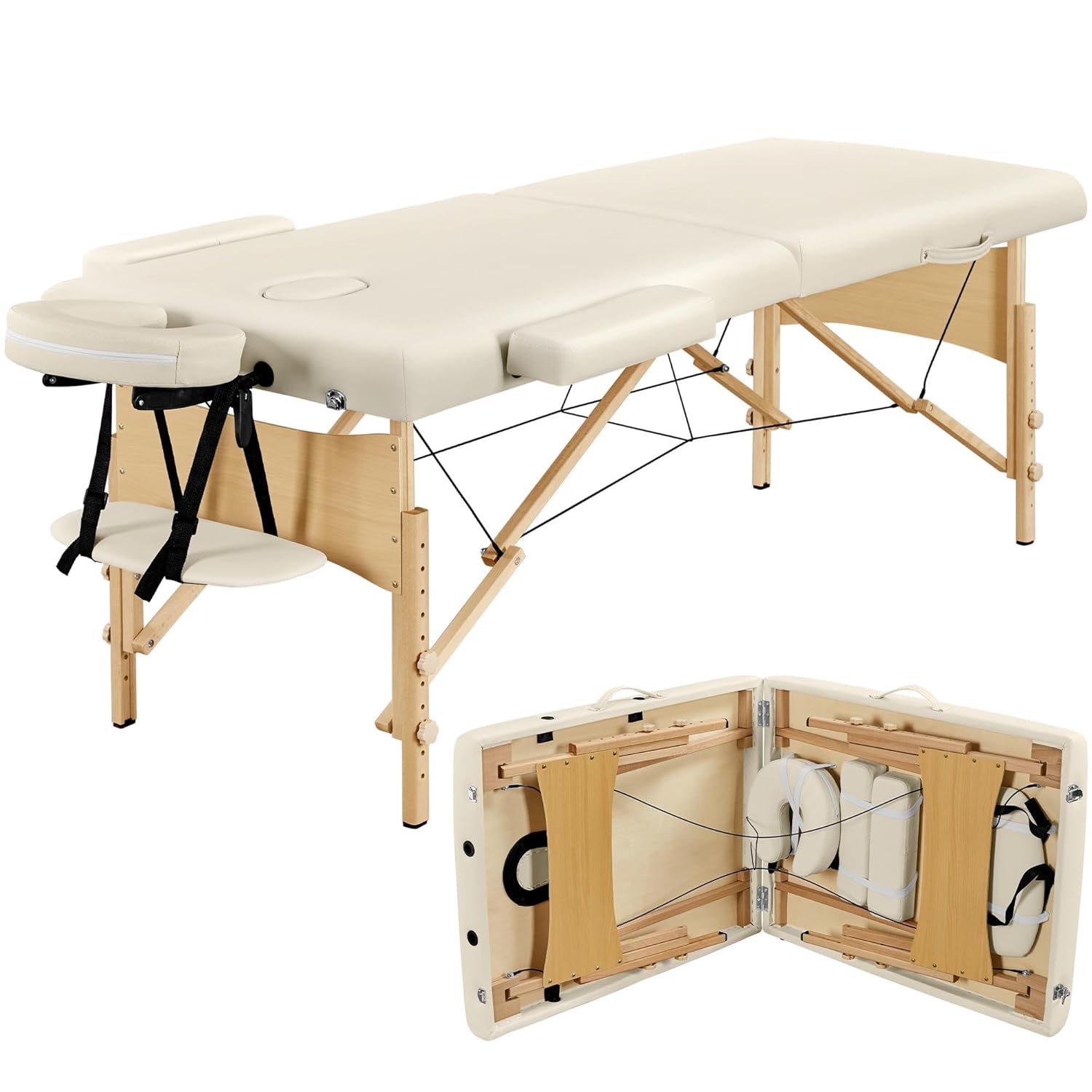 Amazon.com: Yaheetech Massage Table Portable Lash Beds Spa Bed Massage ...