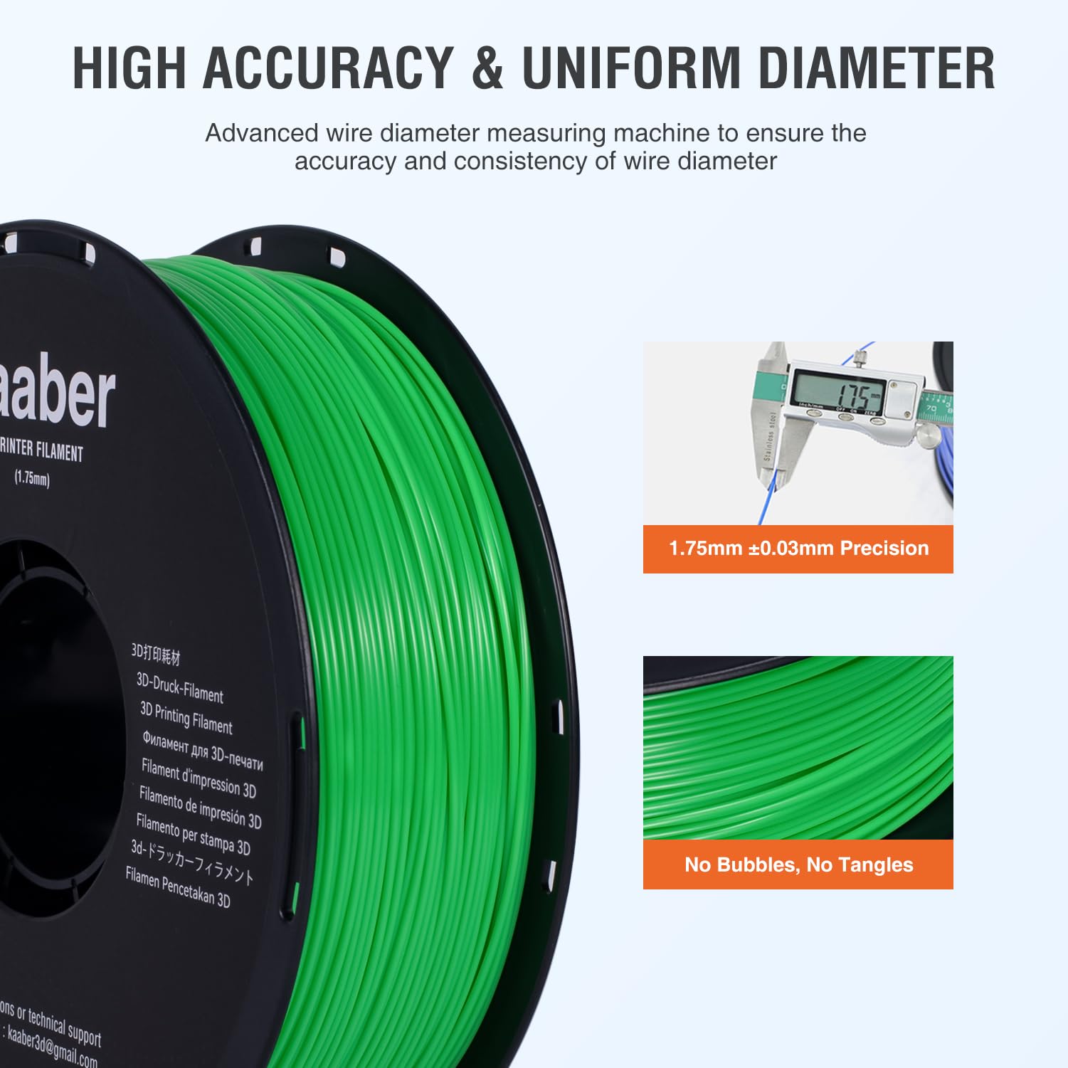 Snapklik.com : Kaaber Black ABS Filament 1.75mm, Heat Resistant Strong ...