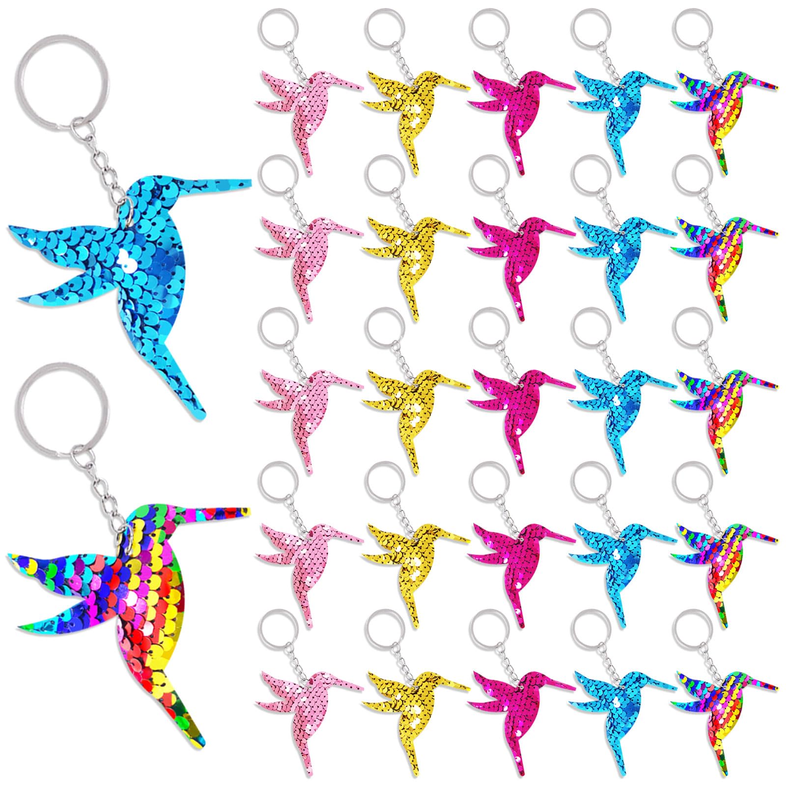 Amazon.com: CiciBear 25 Pack Bird Sequin Keychains for Party Favors ...