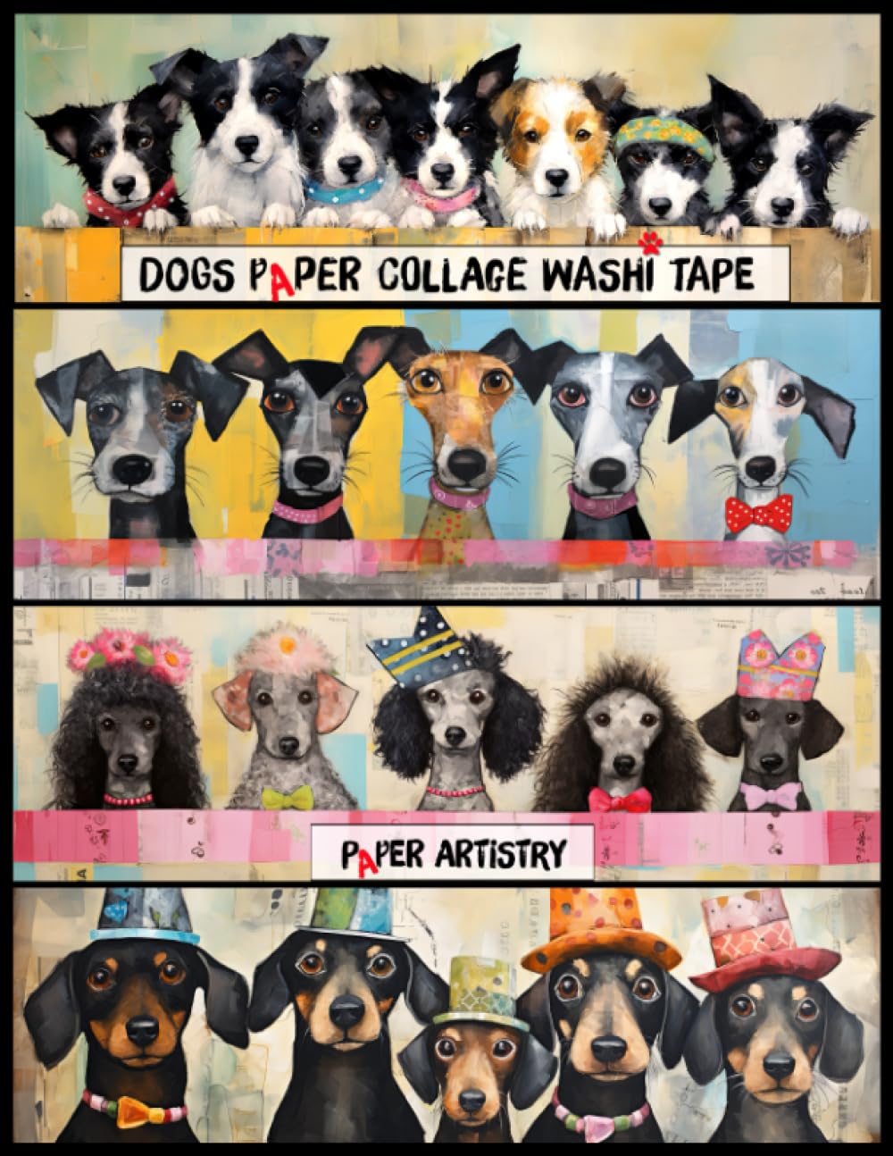 Amazon.com: Dogs Paper Collage Washi Tape: Cut & Paste Washi Paper ...