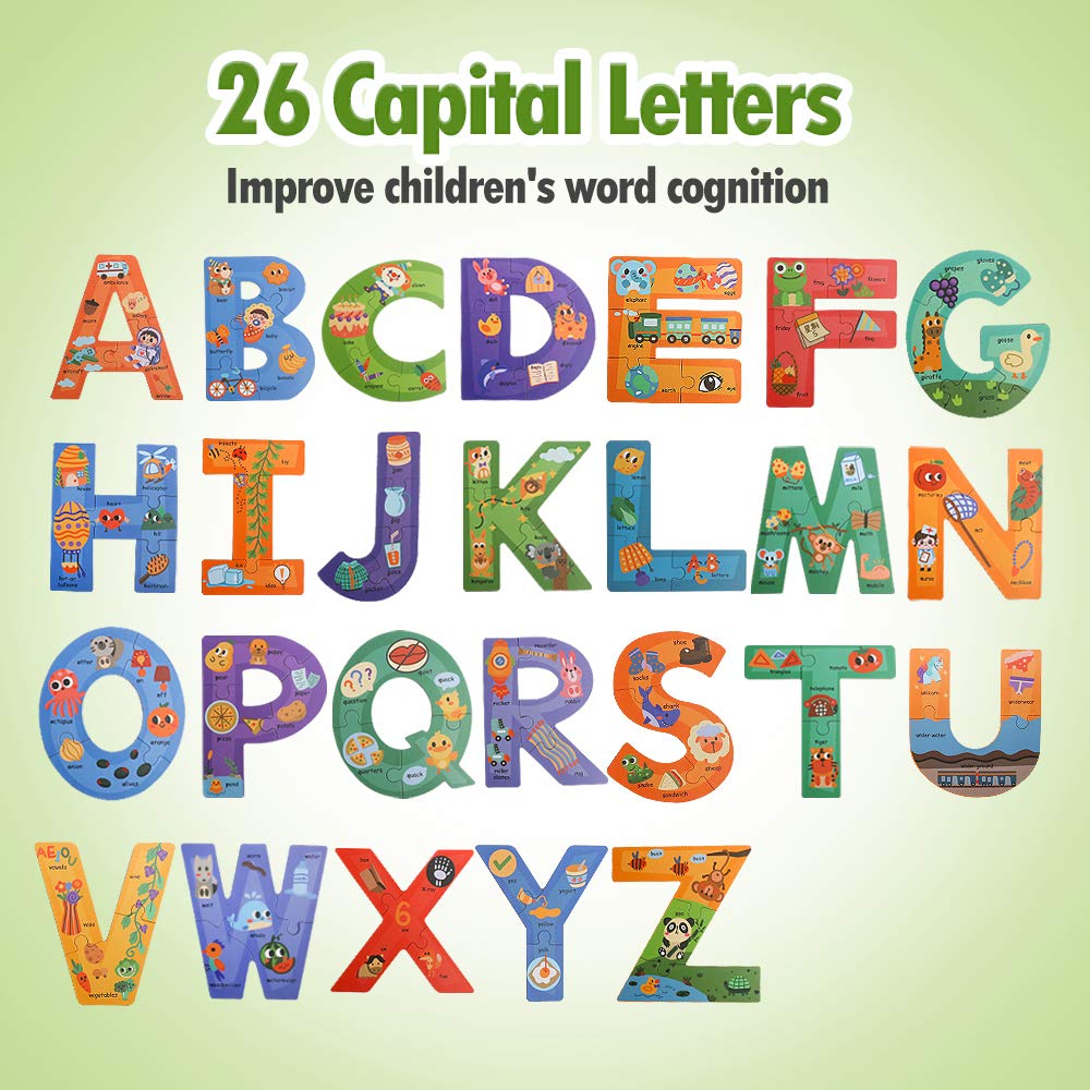 Snapklik.com : Wooden Jumbo Alphabet ABC Letter Toddler Puzzles Color ...