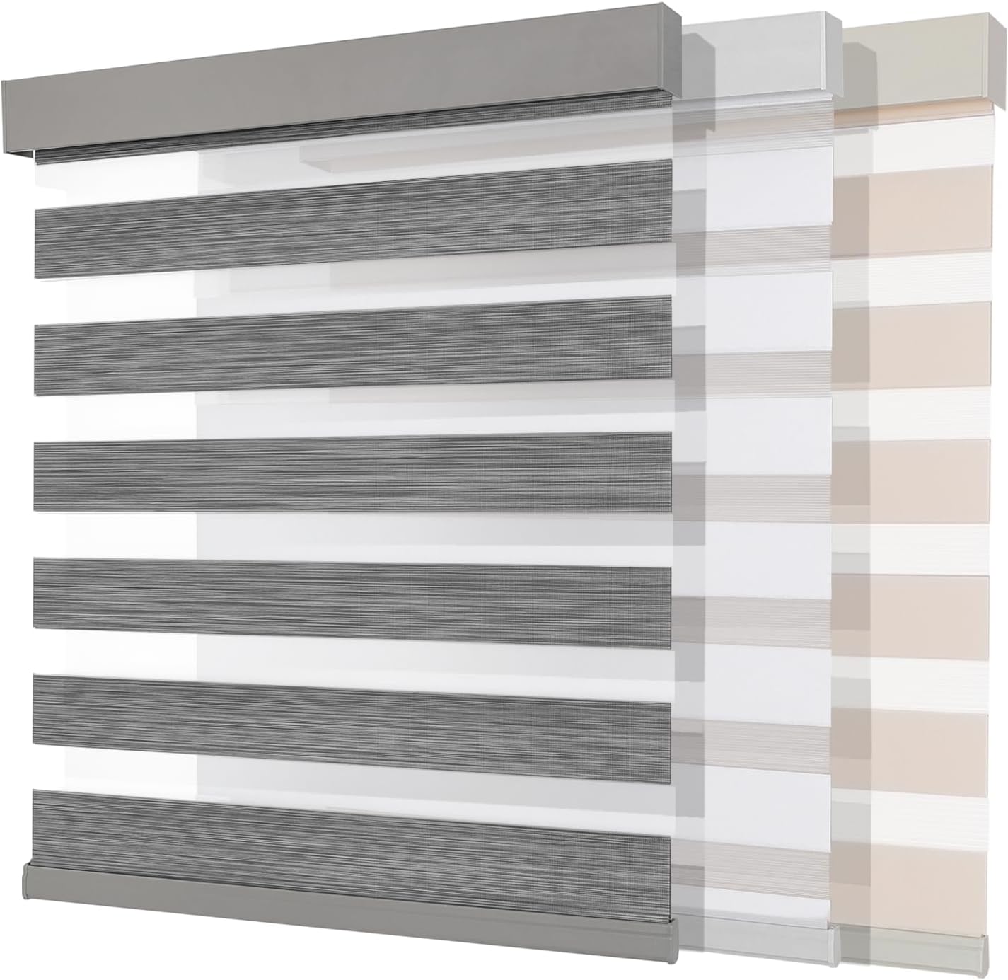 Amazon.com: Joydeco Cordless Zebra Blinds (Pro), Dual Layer Light ...