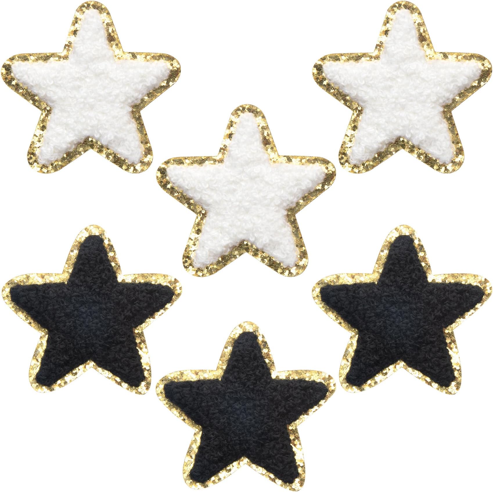 Amazon.com: SaktopDeco 12 PCS Star Patches Golden Edges Iron On Patch ...