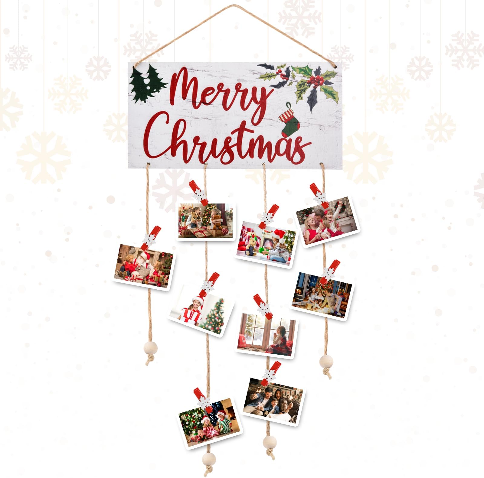 Toekt Christmas Card Holder Farm Fresh Wall Hanging Card Display ...