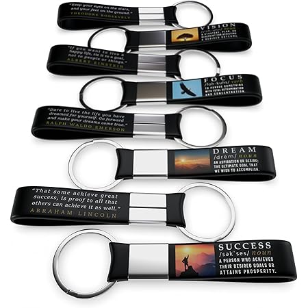 Amazon.com: (12-pack) Inspirational Quote Keychains - Dream, Achieve ...