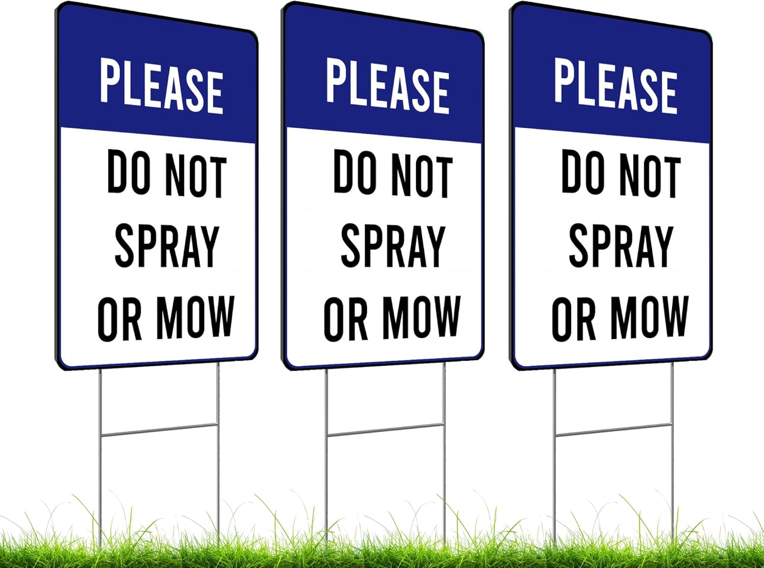 Amazon.com : Set of 3 Double Sided Please Do Not Spray or Mow Sign with ...