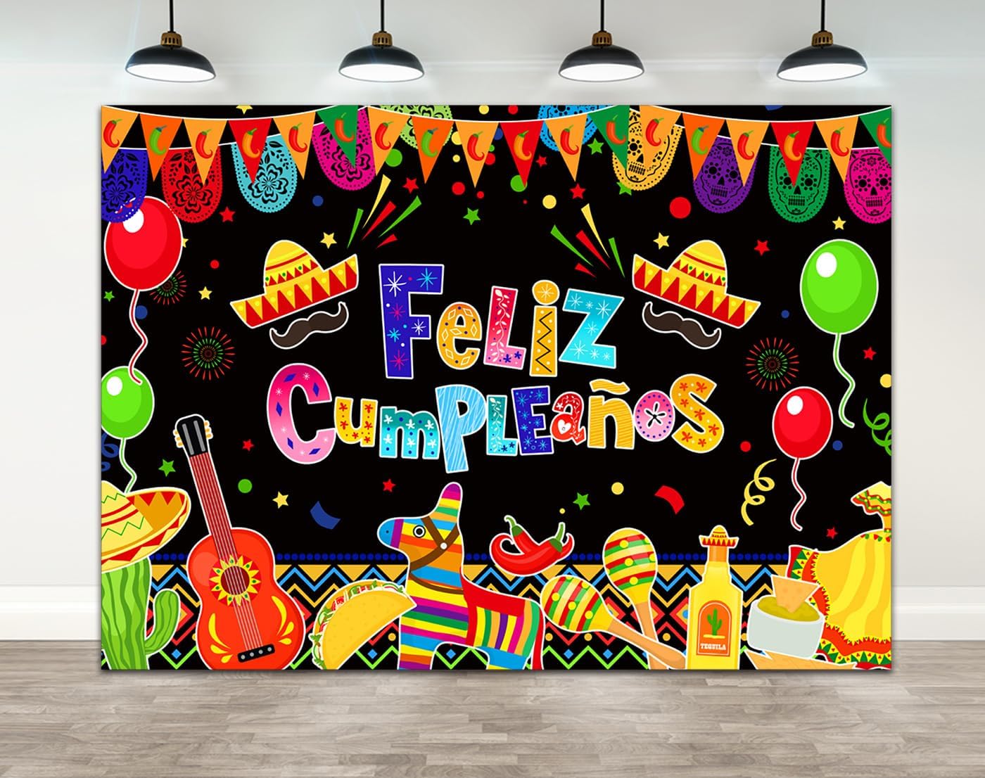 Amazon.com : Ticuenicoa 7×5ft Feliz Cumpleaños Backdrop Mexican Fiesta ...