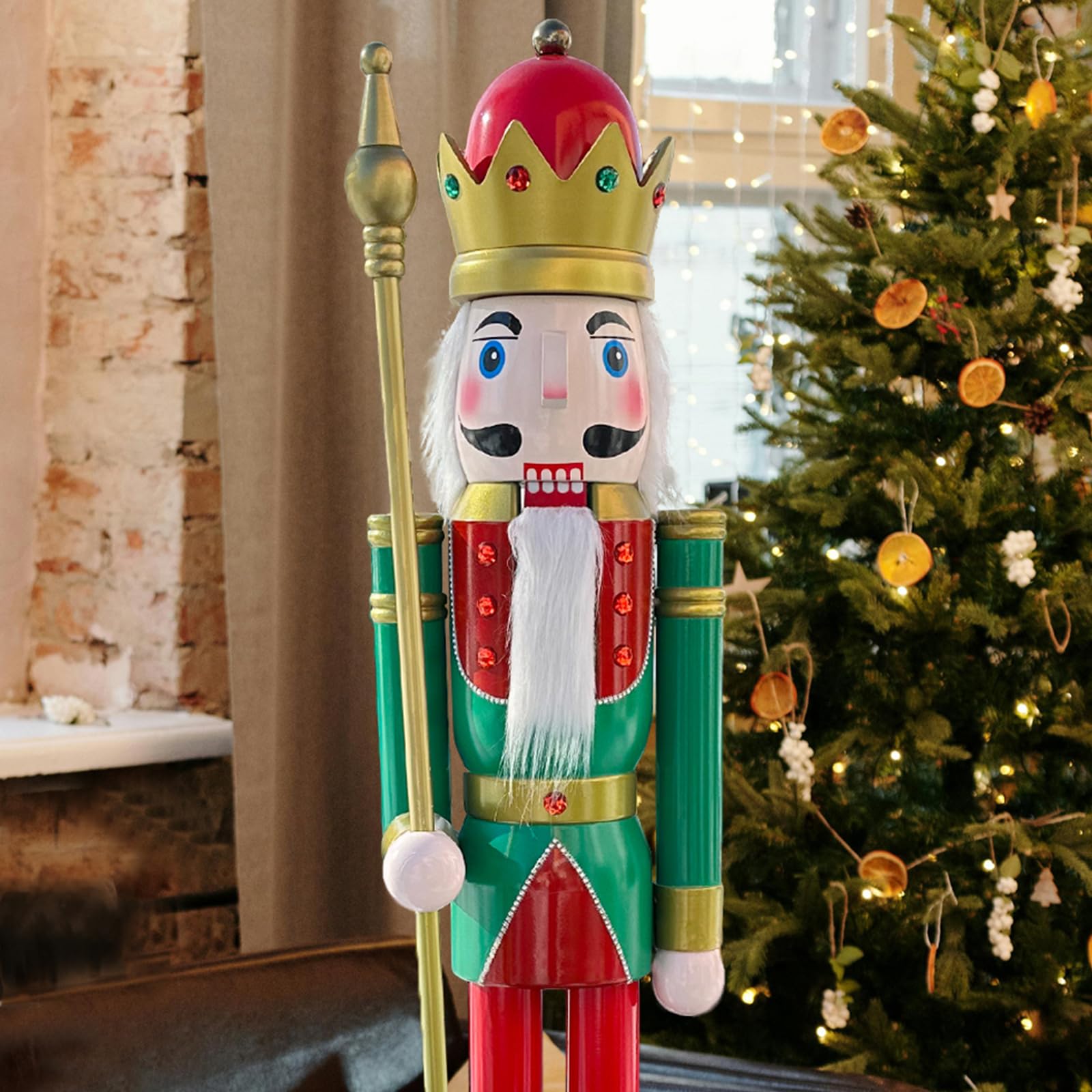 Amazon.com: ECOM-CDL 6 feet Wooden Nutcracker Pastel Green King for ...