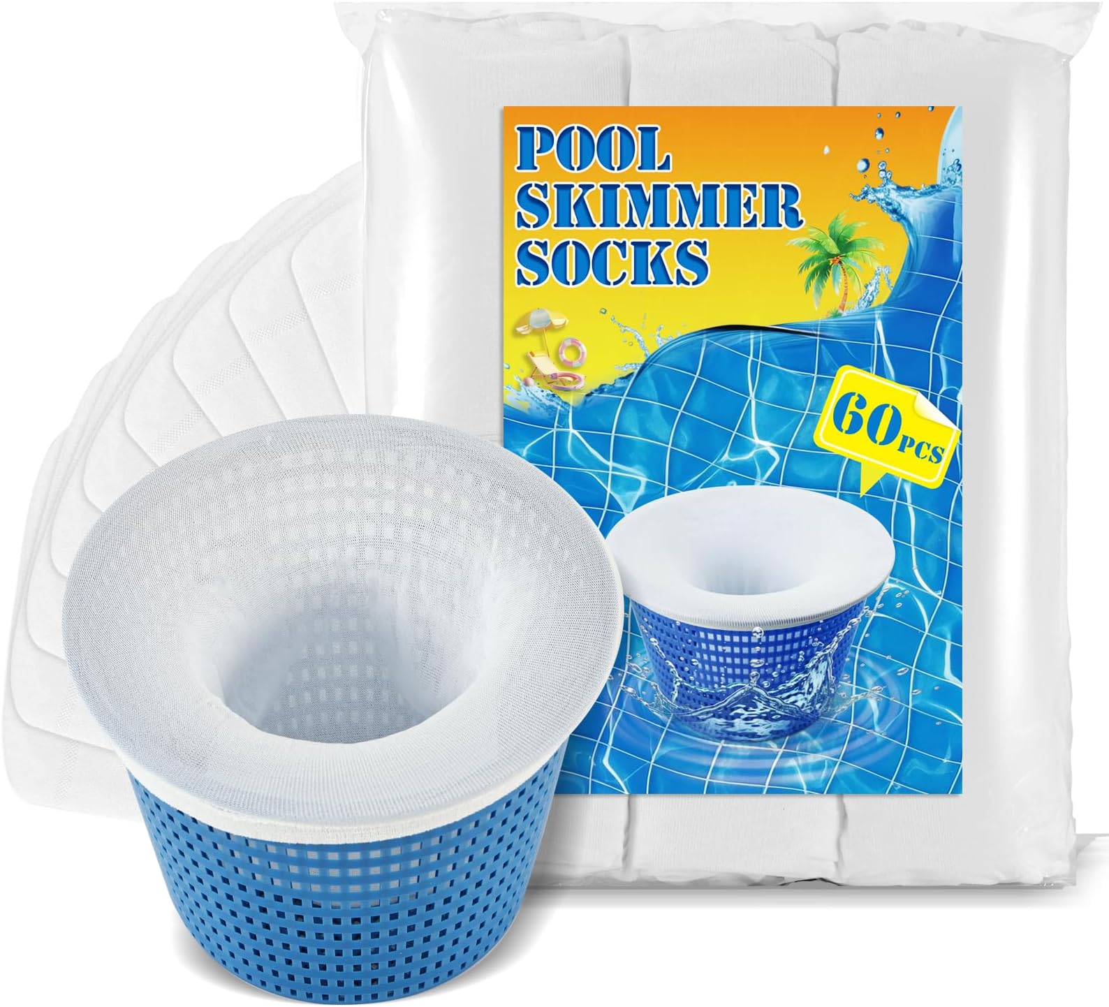 Amazon.com : 100 Pack Pool Skimmer Socks, Pool Filter Socks Works ...
