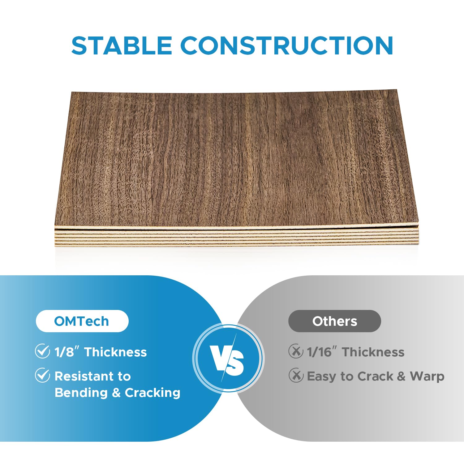 Snapklik.com : 6 Pack Walnut Wood Sheets, 12 X 12 Inch Walnut Plywood ...