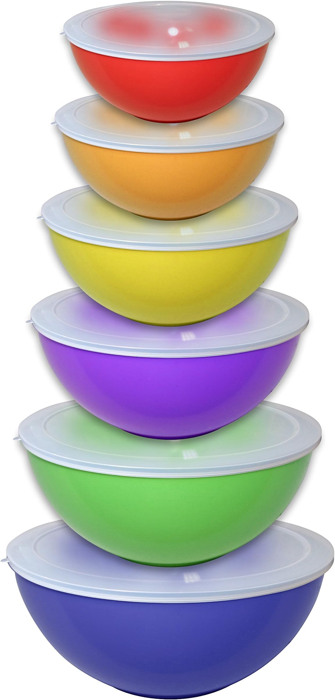 Amazon.com | Godinger Mixing Bowls with Lids, Plastic Nesting Bowls Set ...