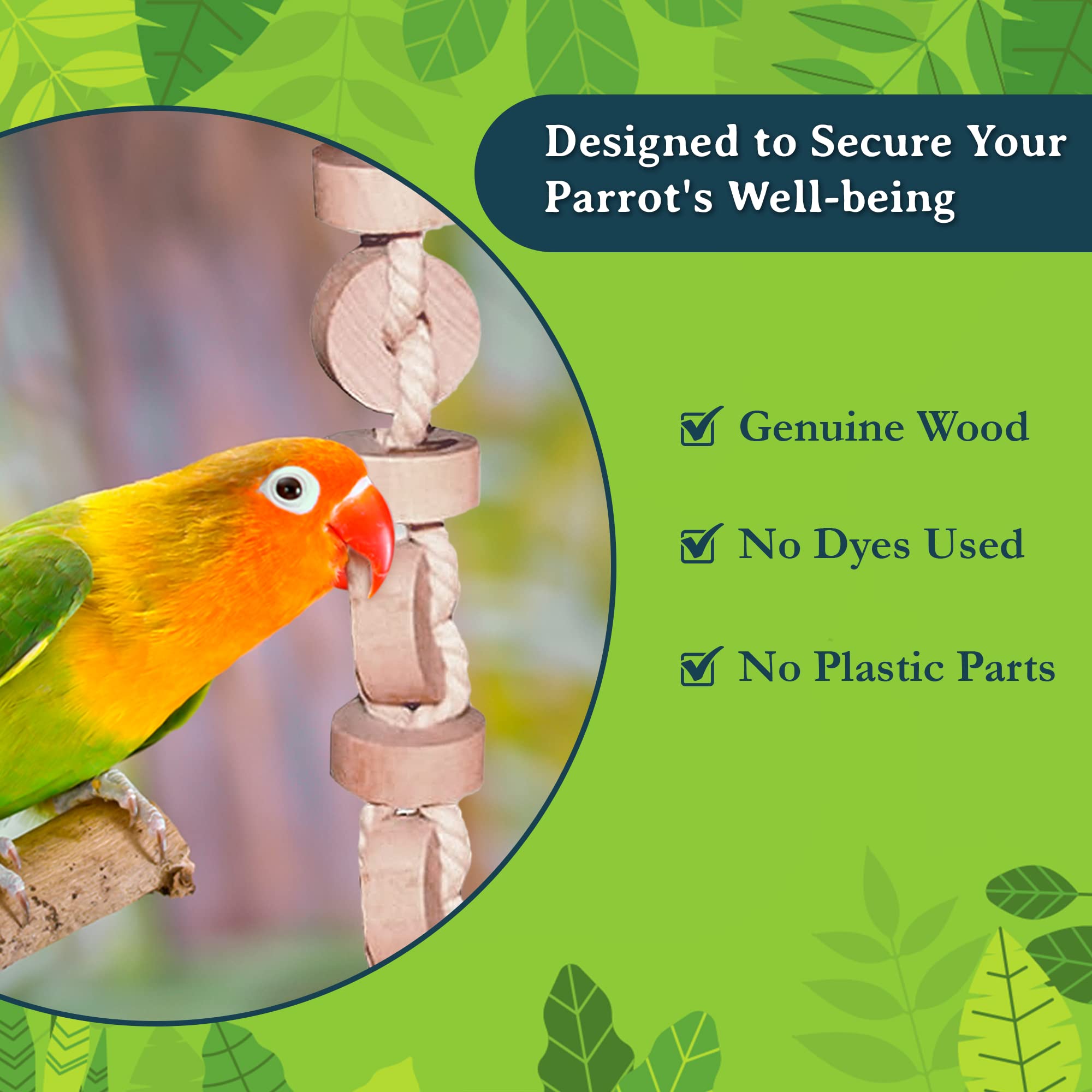 Snapklik.com : Parakeet Wooden Chew Toy, Hanging Wood Cookies For ...