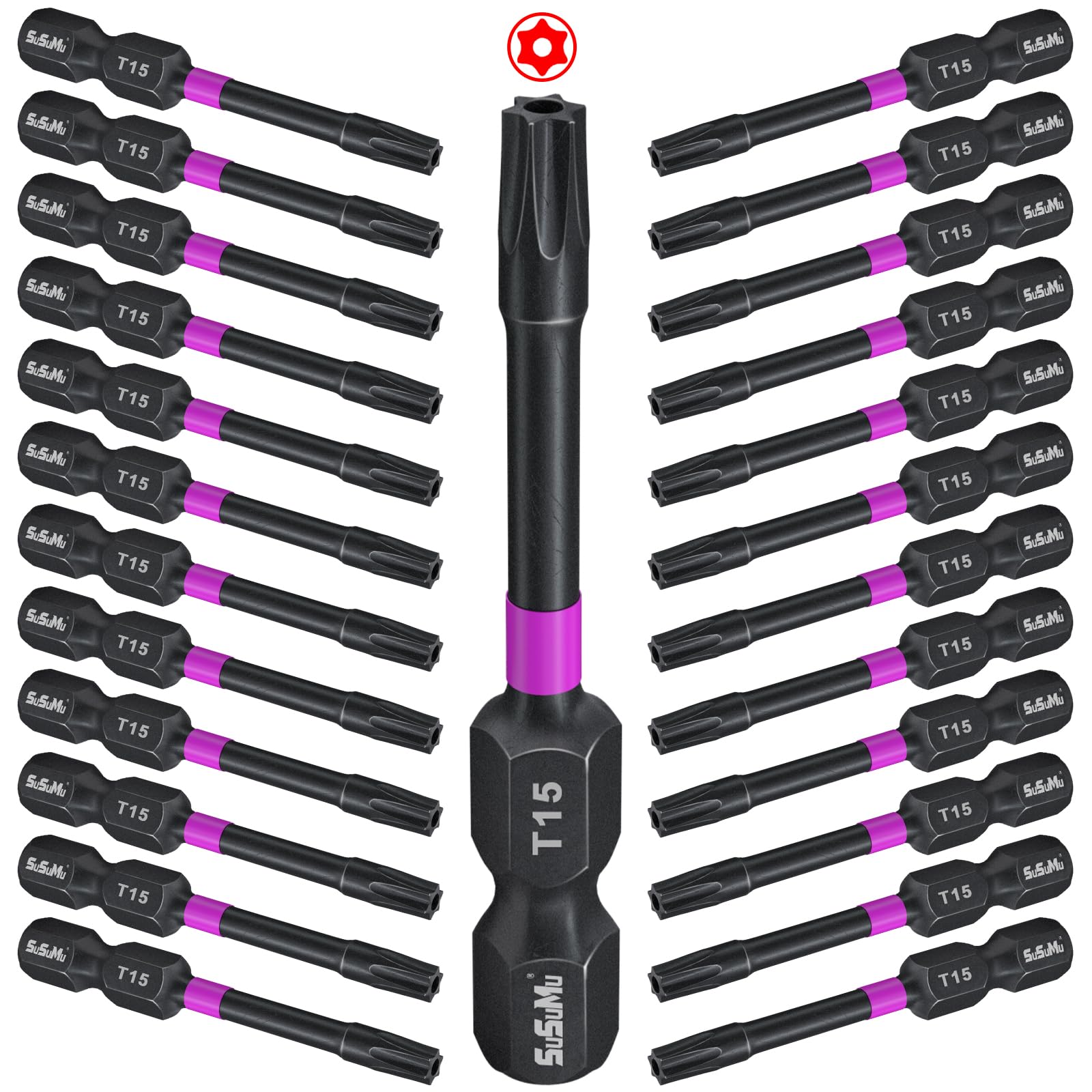Snapklik.com : T15 Torx Bits For Impact Driver,SuSuMu 25 Pieces T15 2 ...