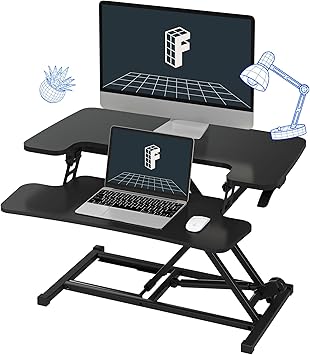 Amazon.com: FLEXISPOT Height Adjustable 32in Standing Desk Converter ...