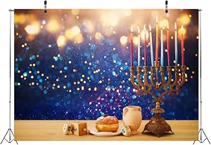 Amazon.com : BELECO 17x10ft Fabric Hanukkah Party Photography Backdrop ...