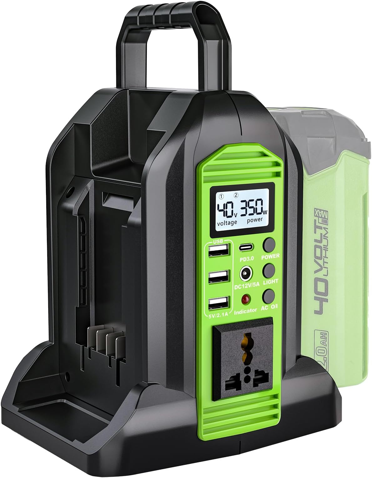 Amazon.com: Power Inverter for Greenworks 40V Battery, 350W 2-Port DC ...