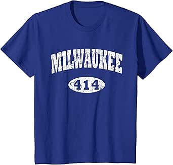 Amazon.com: Milwaukee Shirt. Vintage Wisconsin Area Code 414 T-Shirt ...