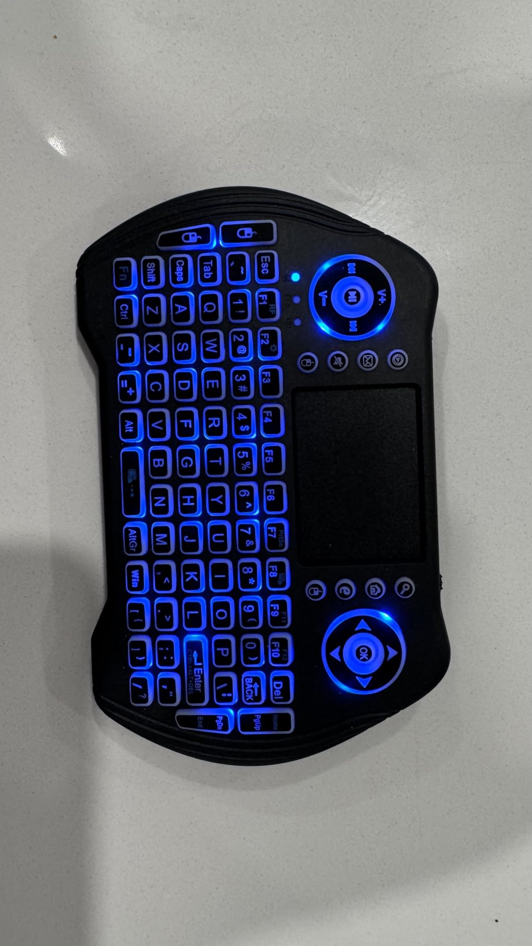 Zedo Backlit Mini Wireless Keyboard 2.4G, Handheld Remote with Touchpad ...