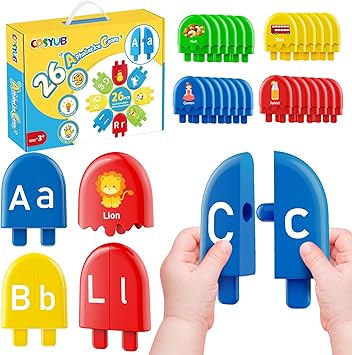 Amazon.com: Alphabet Learning Toys 78 Pcs Ice Cream ABC Letter Matching ...