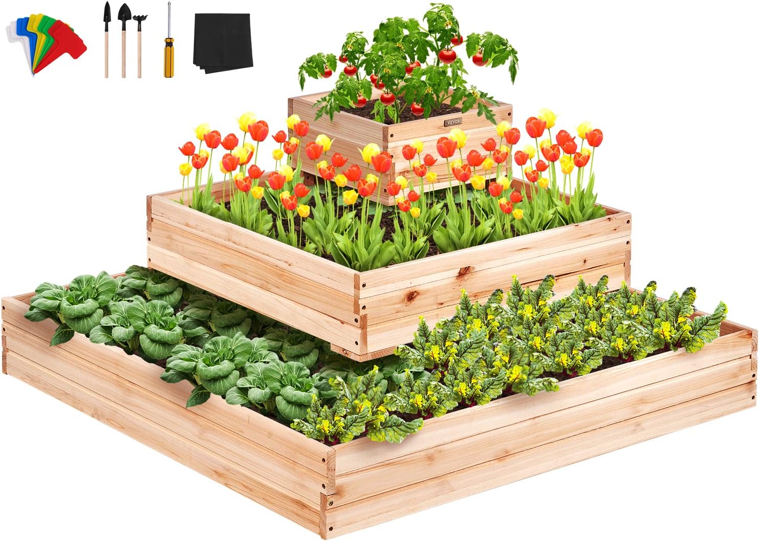 Amazon.com: U-Shaped Cedar Raised Garden Bed 6 ft x 6 ft - Made in USA ...